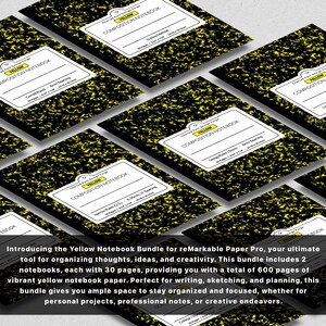 Yellow Notepad Bundle for Remarkable Paper Pro - 20 Premium Notebooks ...
