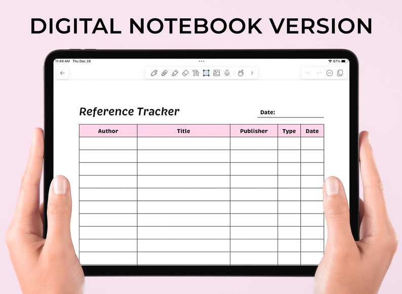 Reference Tracker Planner, Student Planner, Student Printable, Desk ...