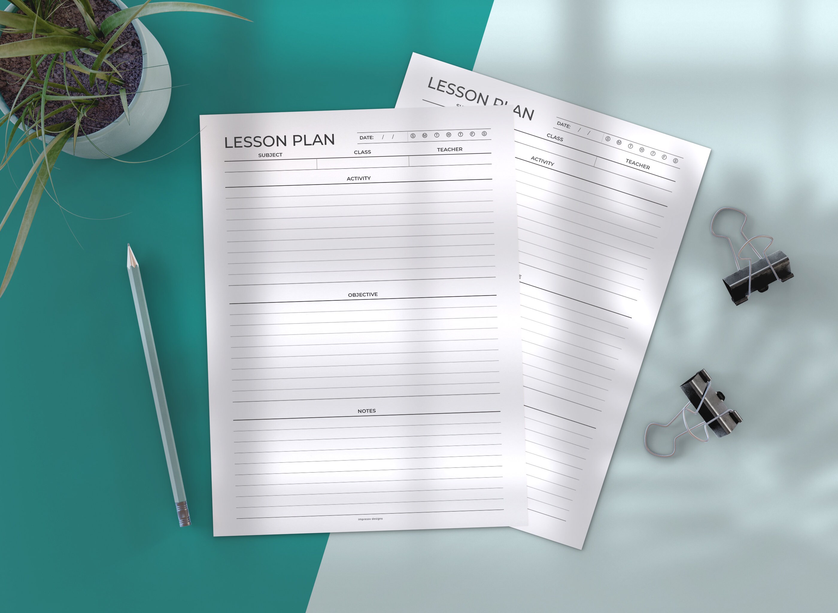 Printable Lesson Plan 01 A4, A5, Letter Minimalist Printable, Instant ...