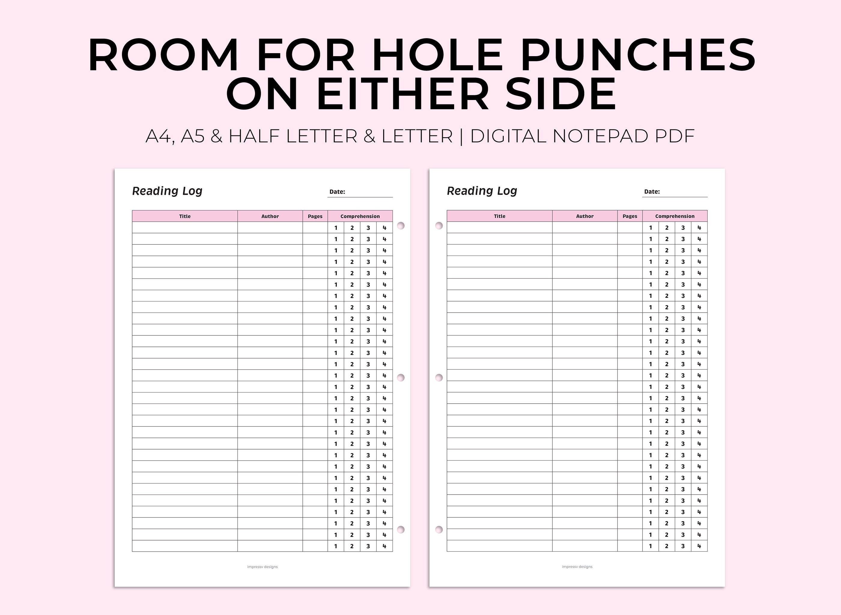 Reading Log List Tracker, Student Planner, Student Printable, Desk ...