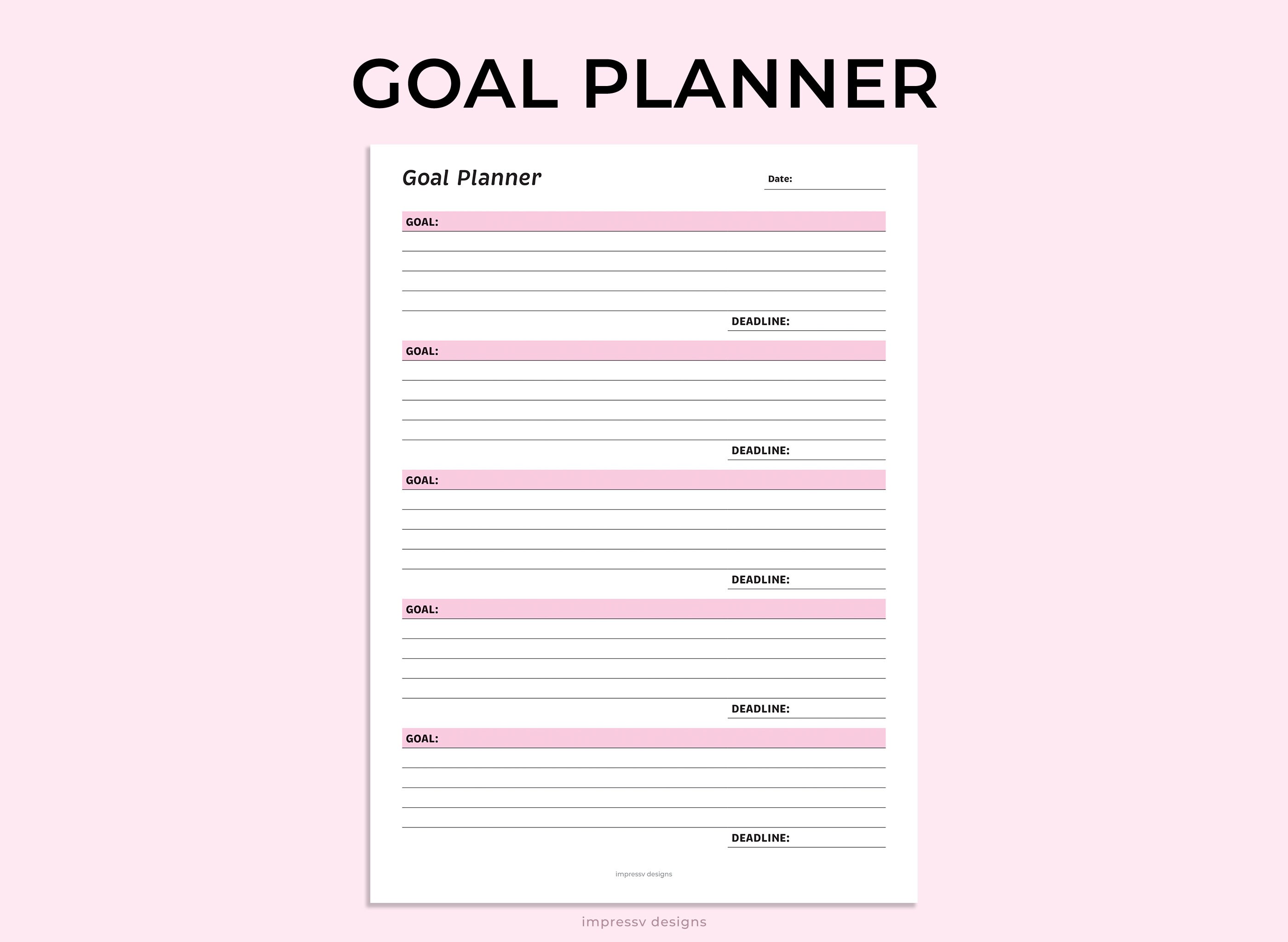 Goal Planner Template, Student Planner, Student Printable, Desk Planner ...
