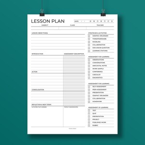 Printable Lesson Plan #02 ⦁ A4, A5, Letter ⦁ Minimalist Printable ...