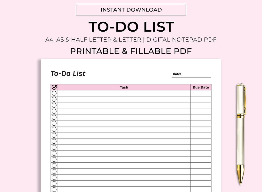To-do List Tracker Planner, Student Planner, Student Printable, Desk ...