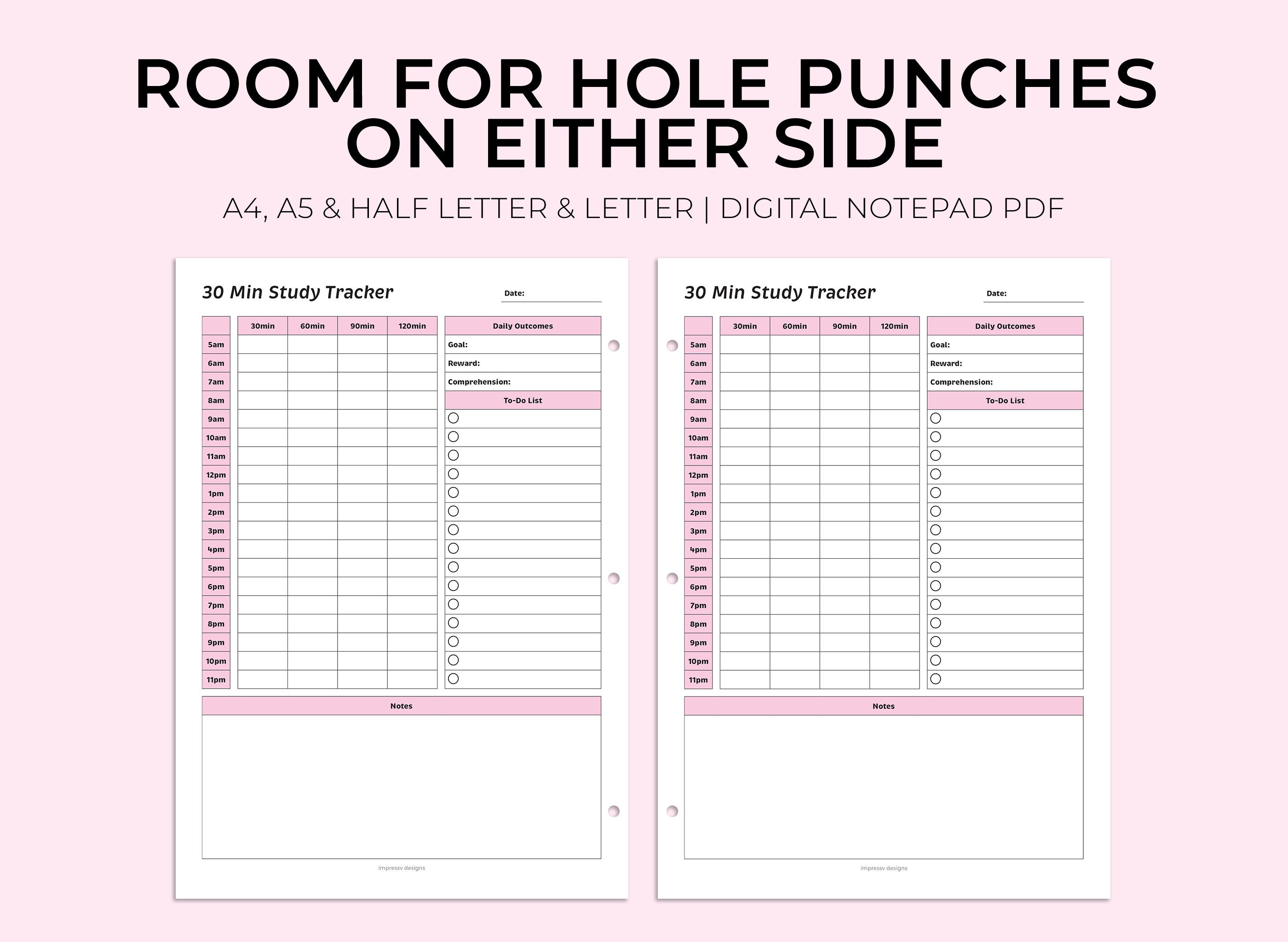 Printable & Fillable Student Planner Bundle, Digital Notepad Bundle ...