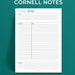 Editable & Printable Cornell Notes Template ⦁ Cornell Notes Method ...