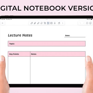 Lecture Notes Planner Template, Student Planner, Student Printable ...