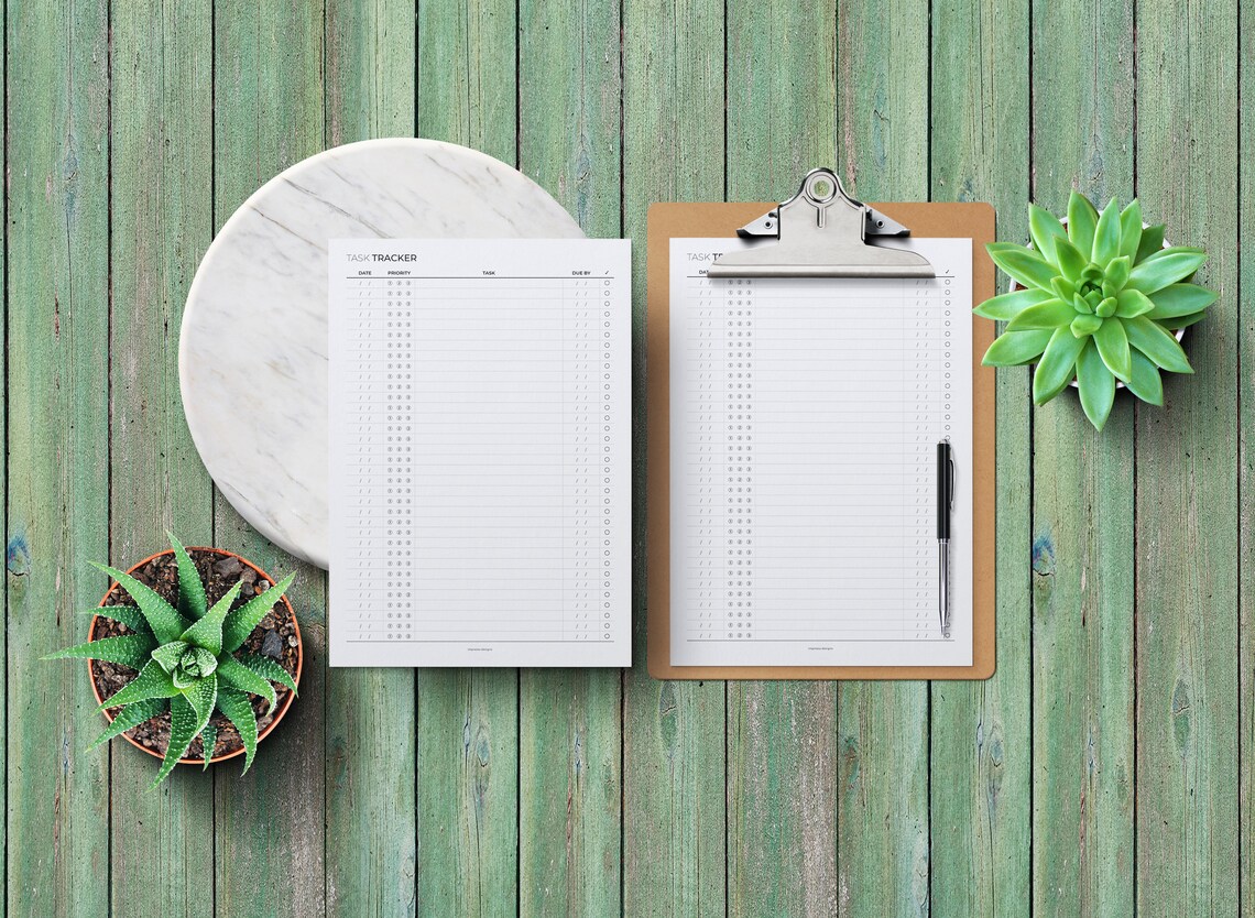 Task Tracker Minimalist Printable Productivity PDF Template - Etsy