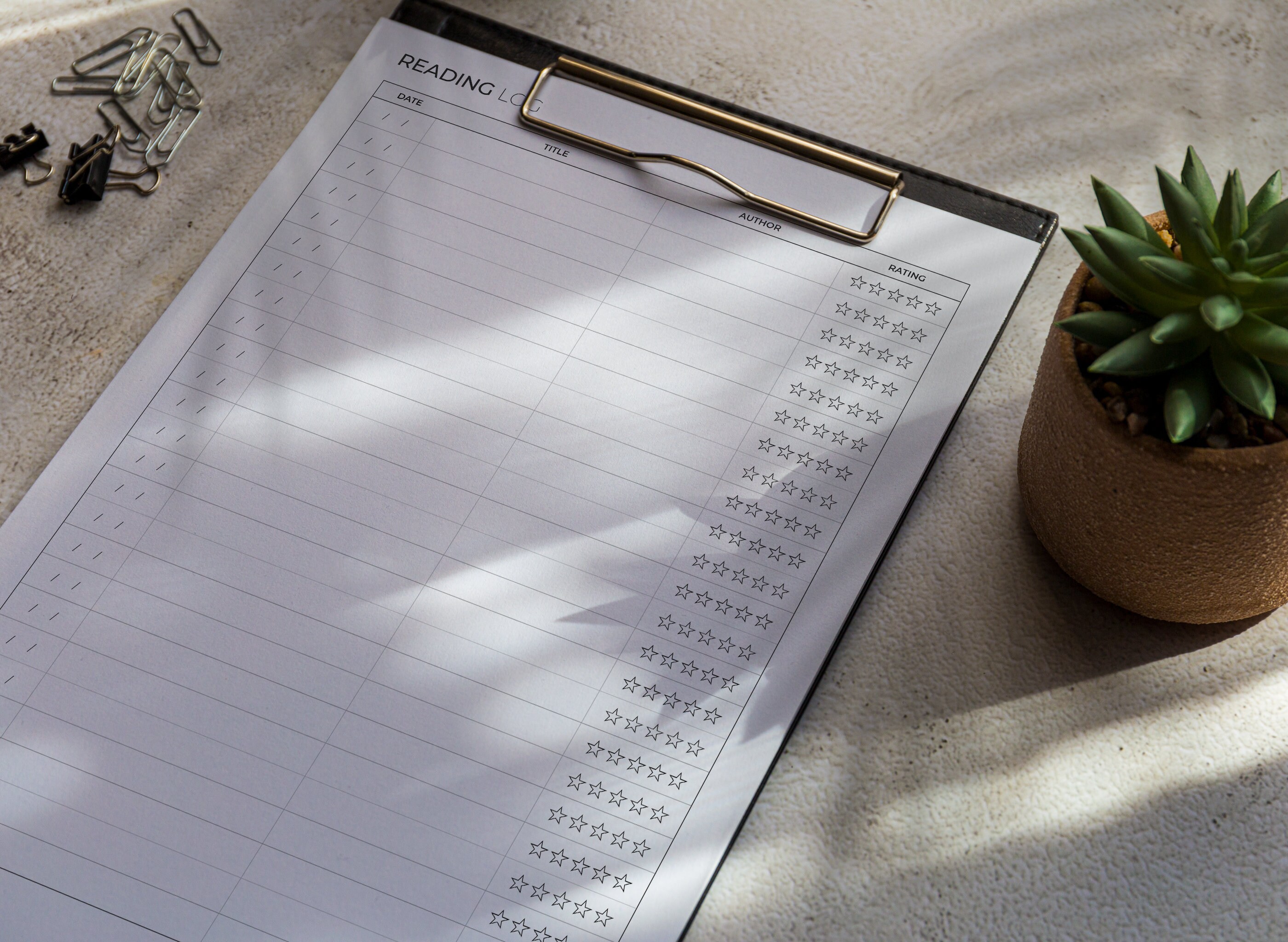 Reading Log Minimalist Printable Productivity PDF Template Planner ...