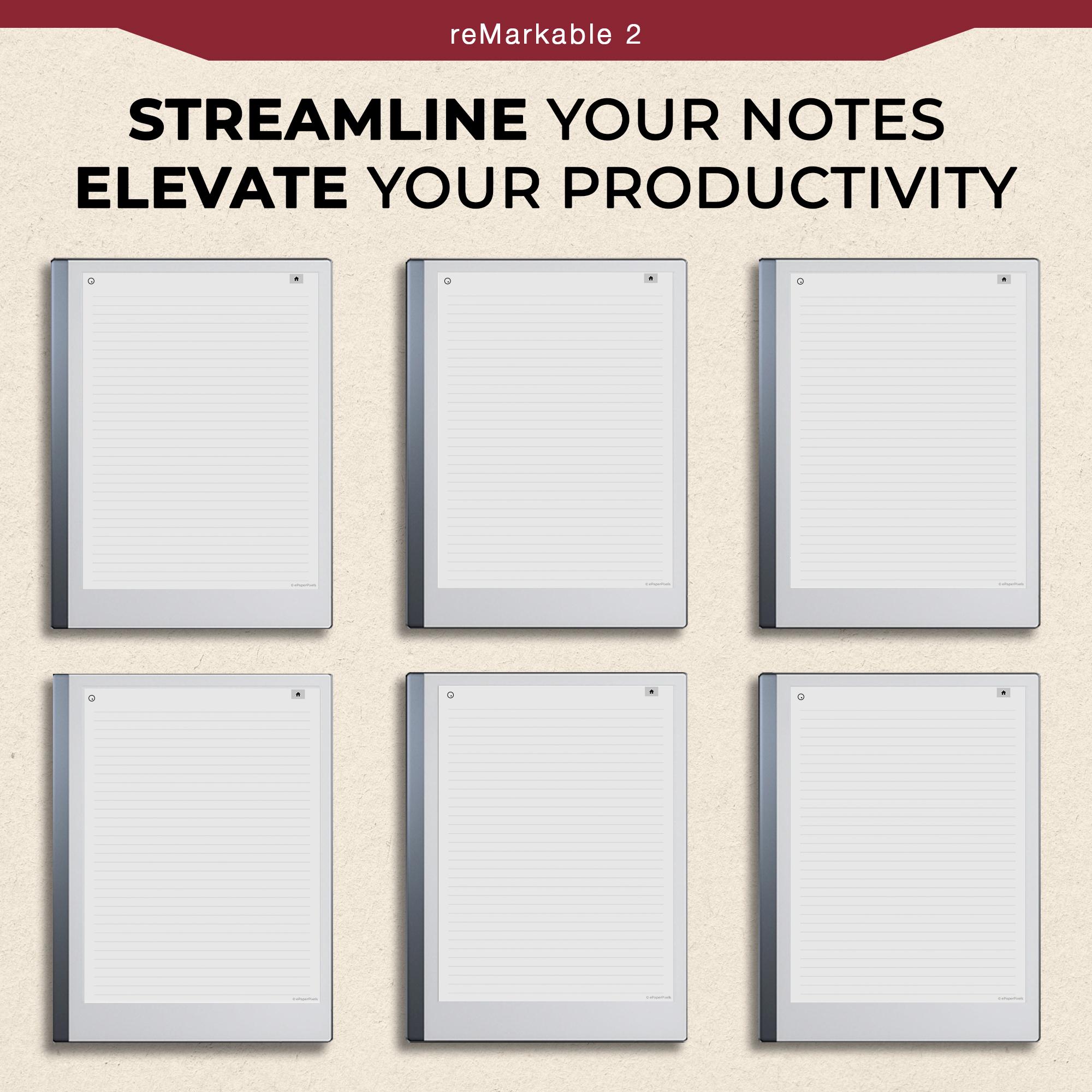 Remarkable Digital Notebook + Templates for Remarkable 2 | Note ...