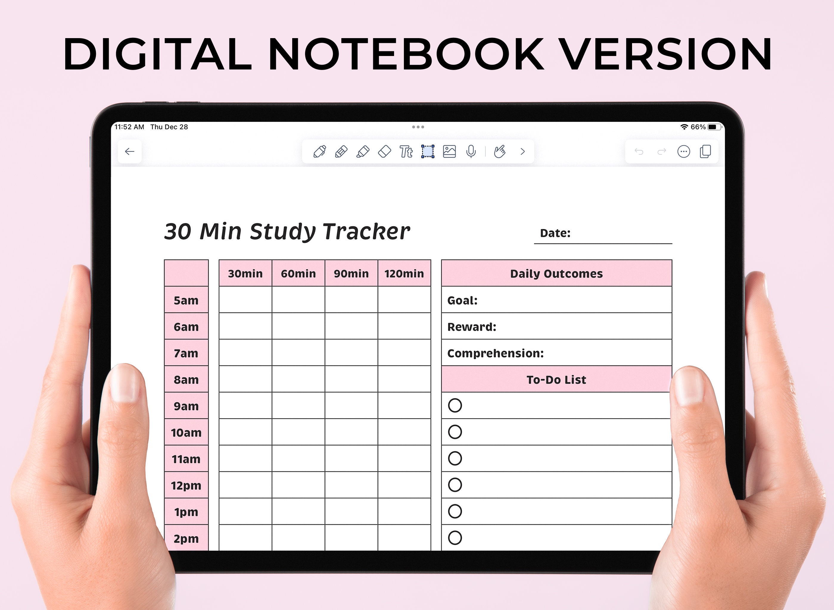 30 Min Study Tracker, Student Planner, Student Planner Printable, Desk ...