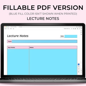 Lecture Notes Planner Template, Student Planner, Student Printable ...