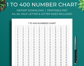 1 400 Number Chart - Etsy