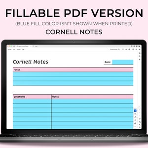 Cornell Notes Planner Template, Student Planner, Student Printable ...