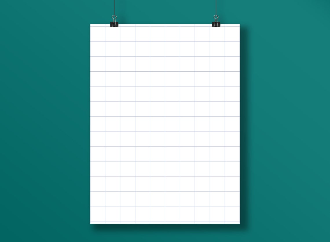 Printable Grid Paper, 3/4 Blue Grid, Version 3.0 Instant Download ...