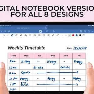 College Student Planner Bundle, Digital Notepad Bundle, Printable ...