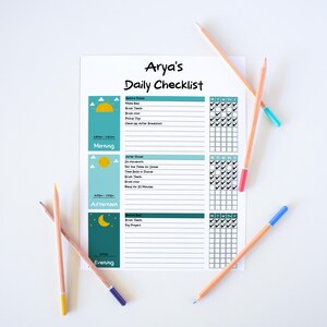 Printable & Editable Kids Daily Checklist: Fun and Organized Routine ...
