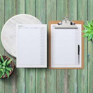 Reading Log Minimalist Printable Productivity PDF Template Planner ...