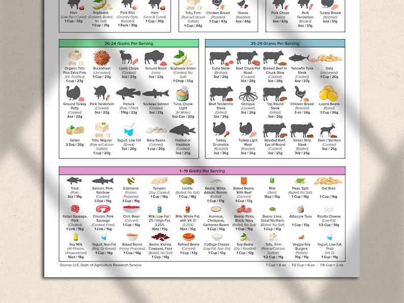 Protein Chart: Top Protein Rich Foods for Keto Diet Meal Planning, High ...