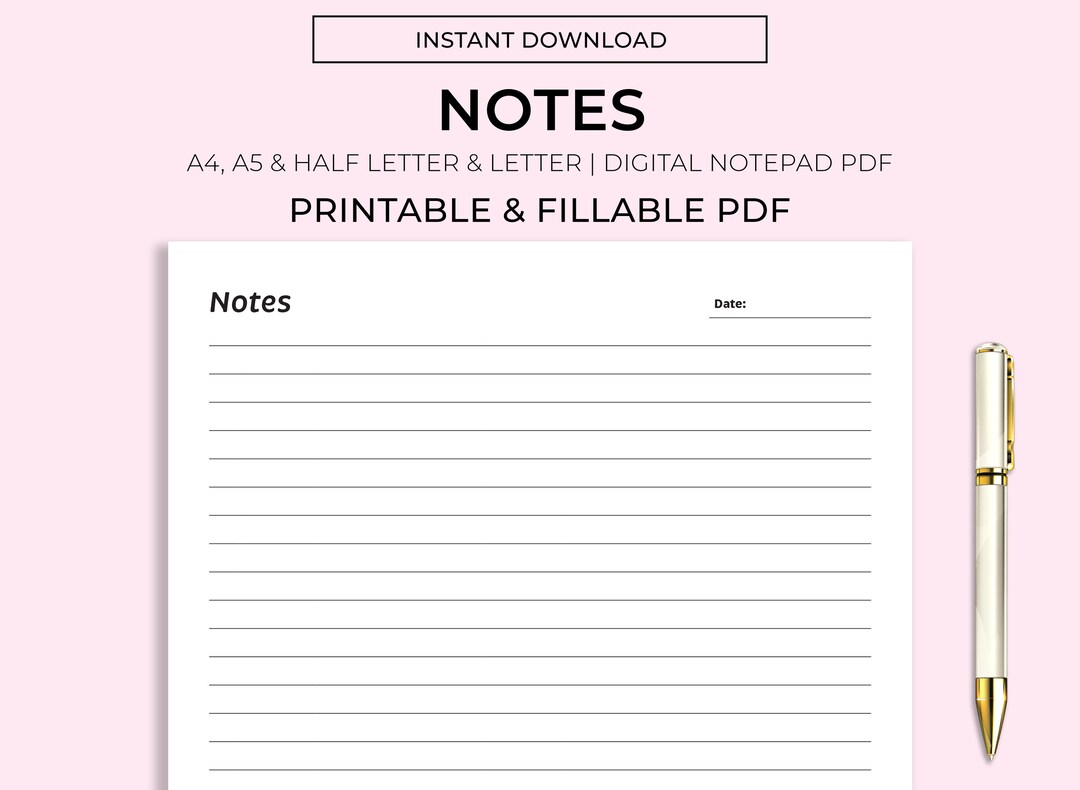 Minimal Notes Planner Template, Student Planner, Student Printable ...
