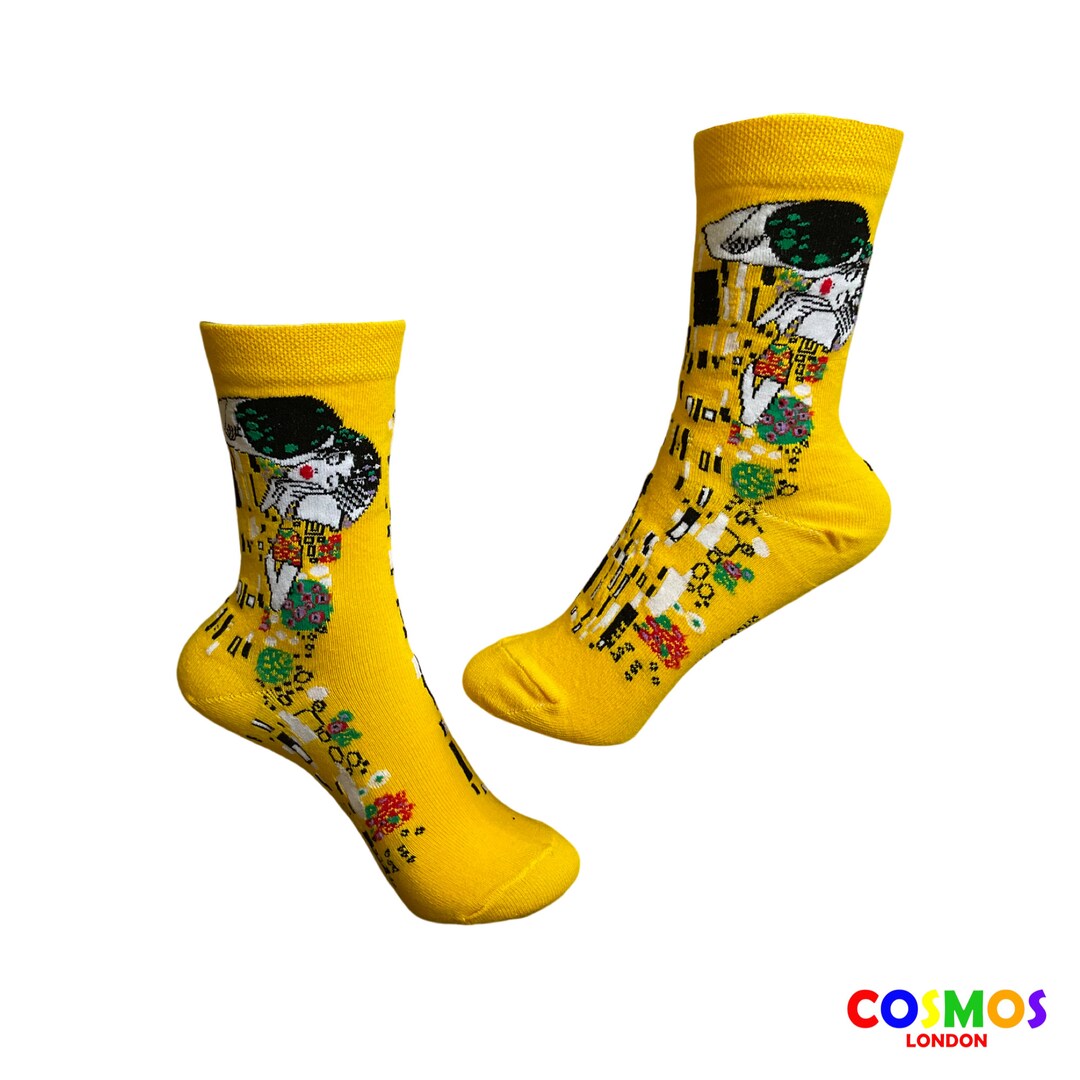 Gustav Klimt Print Ankle Socks | Gustav Klimt the Kiss Patterned Socks ...