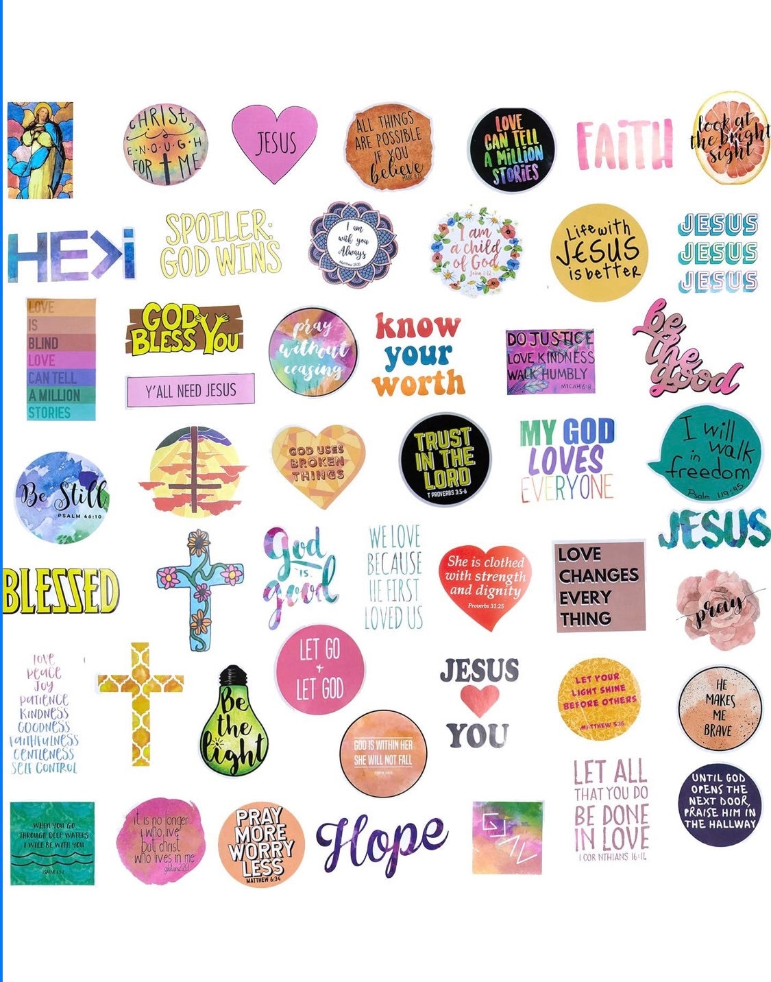 Jesus Christian Stickers 10pcs Faith Cross Religious Bible Etsy