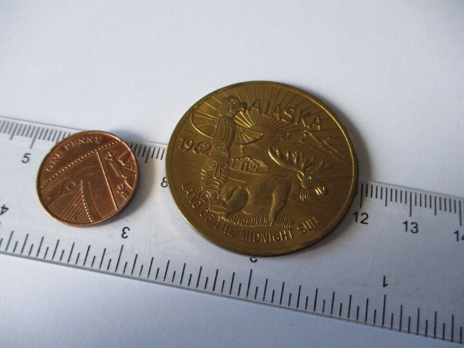 Alaska USA 1962 1 Dollar Souvenir Trading Token Totem Pole Moose - Etsy