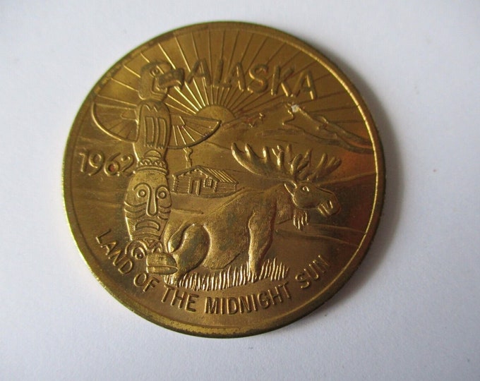 Alaska USA 1962 1 Dollar Souvenir Trading Token Totem Pole Moose - Etsy