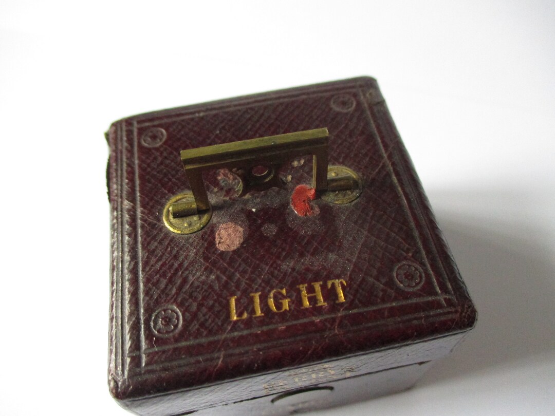 Victorian Match Box Traveling Case Leather Bound Vesta With Striker by ...