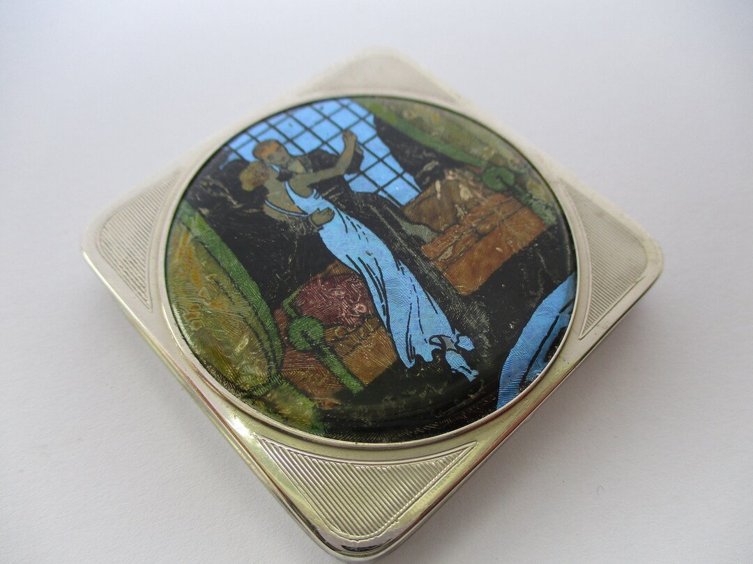Art Deco Butterfly Wing Powder Compact 50m Mm X 50 Mm Dancing Couple - Etsy