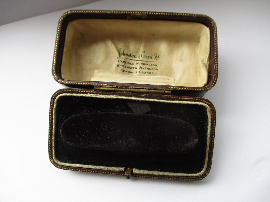 Antique Watch Case Brown Leather Covering Johntson and Court - Etsy