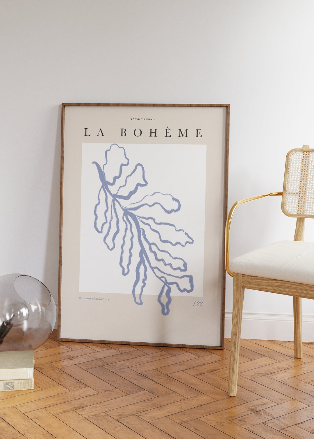 LA BOHEME A4 Poster, Beige Flower Plant Wallart, Art Print , PAINTING ...