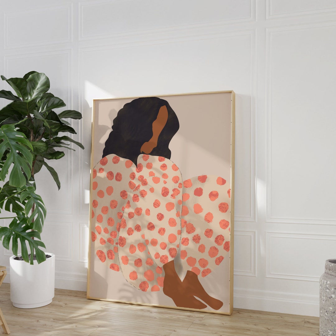 FEMME Poster Beige Polka Dot Wallart Digital Print A2 A3 A4 A5 ...