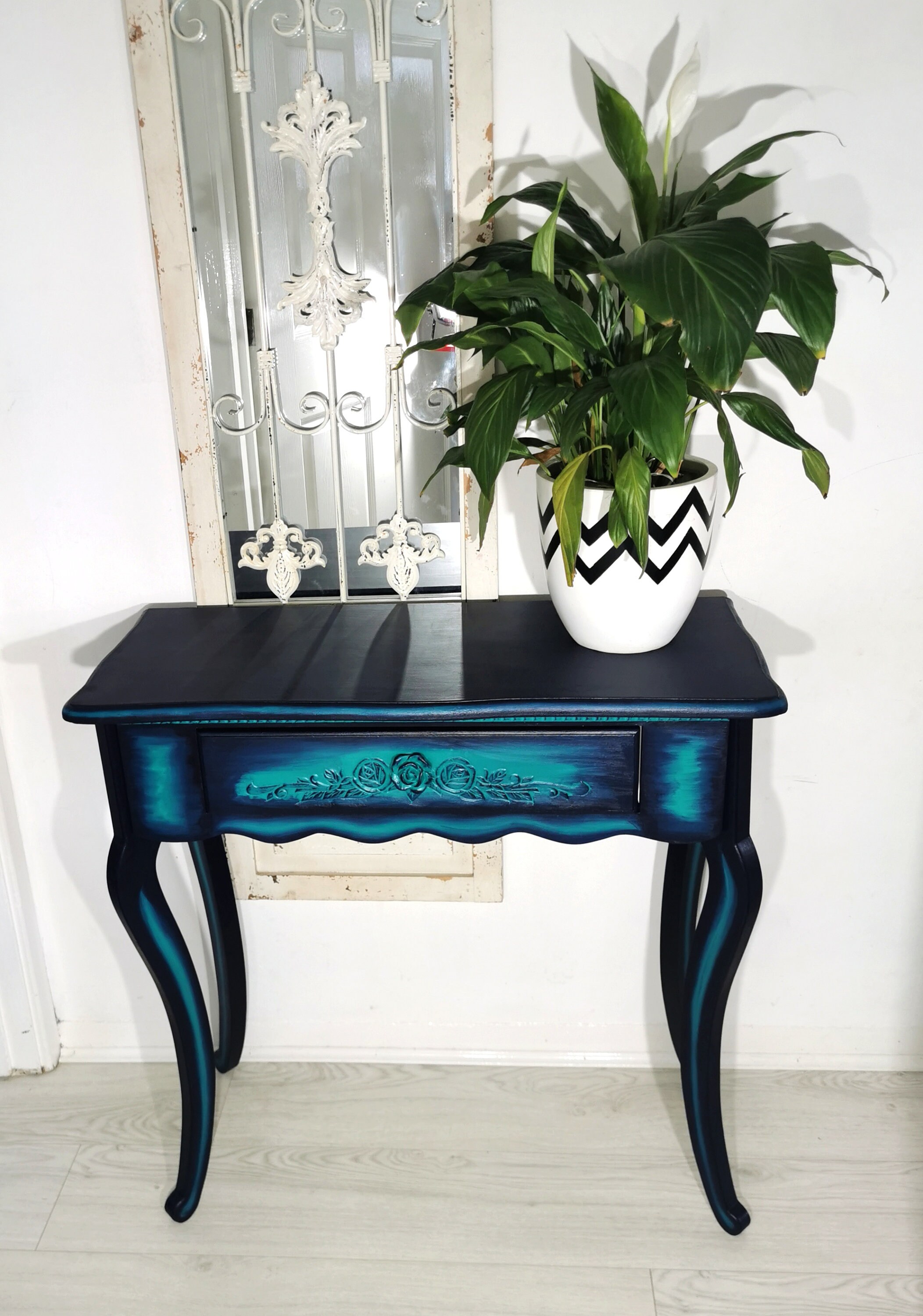 SOLD* Stunning Unique Upcycled 'ocean' Hall Table / Bespoke ...