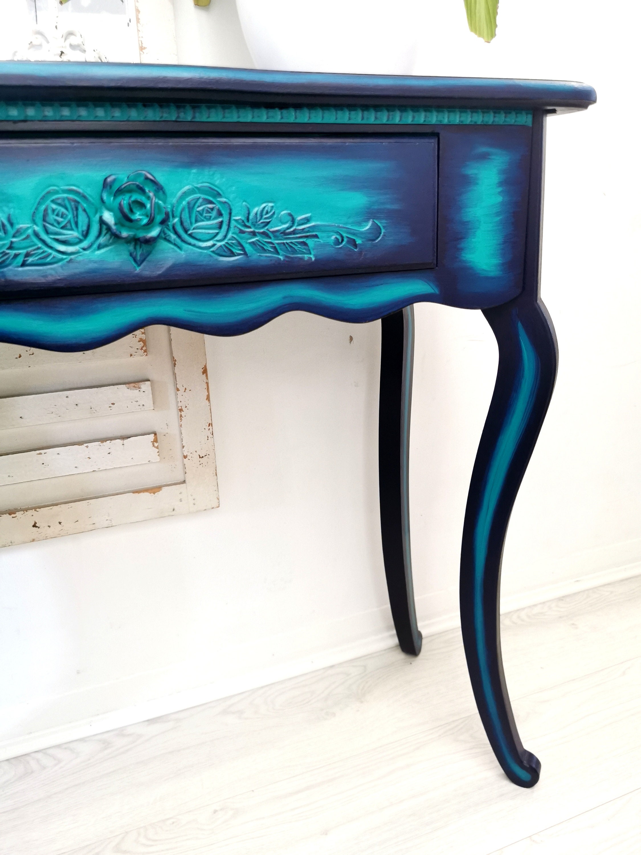 SOLD* Stunning Unique Upcycled 'ocean' Hall Table / Bespoke ...