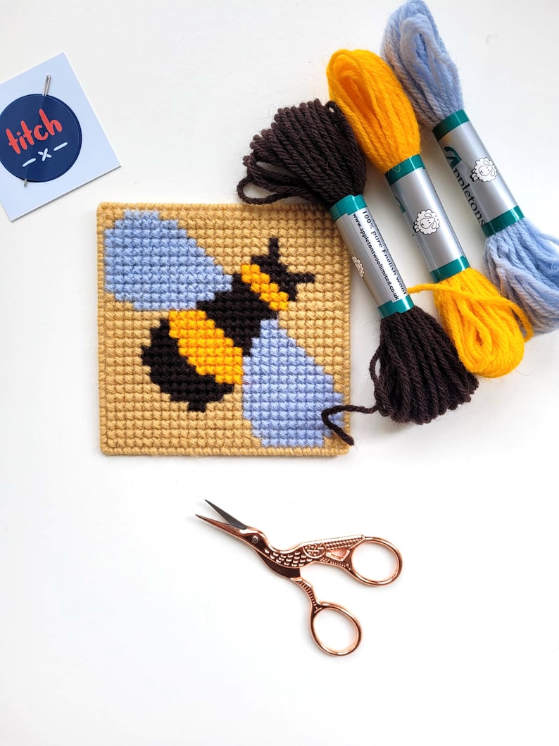 Mini Bee Cross Stitch Kit Chunky Cross Stitch Kit - Etsy