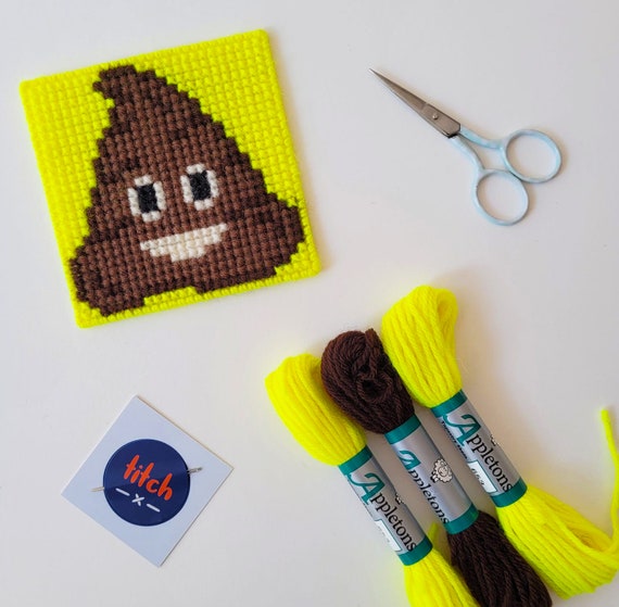 Poop Emoji Chunky Cross Stitch Kit | Etsy
