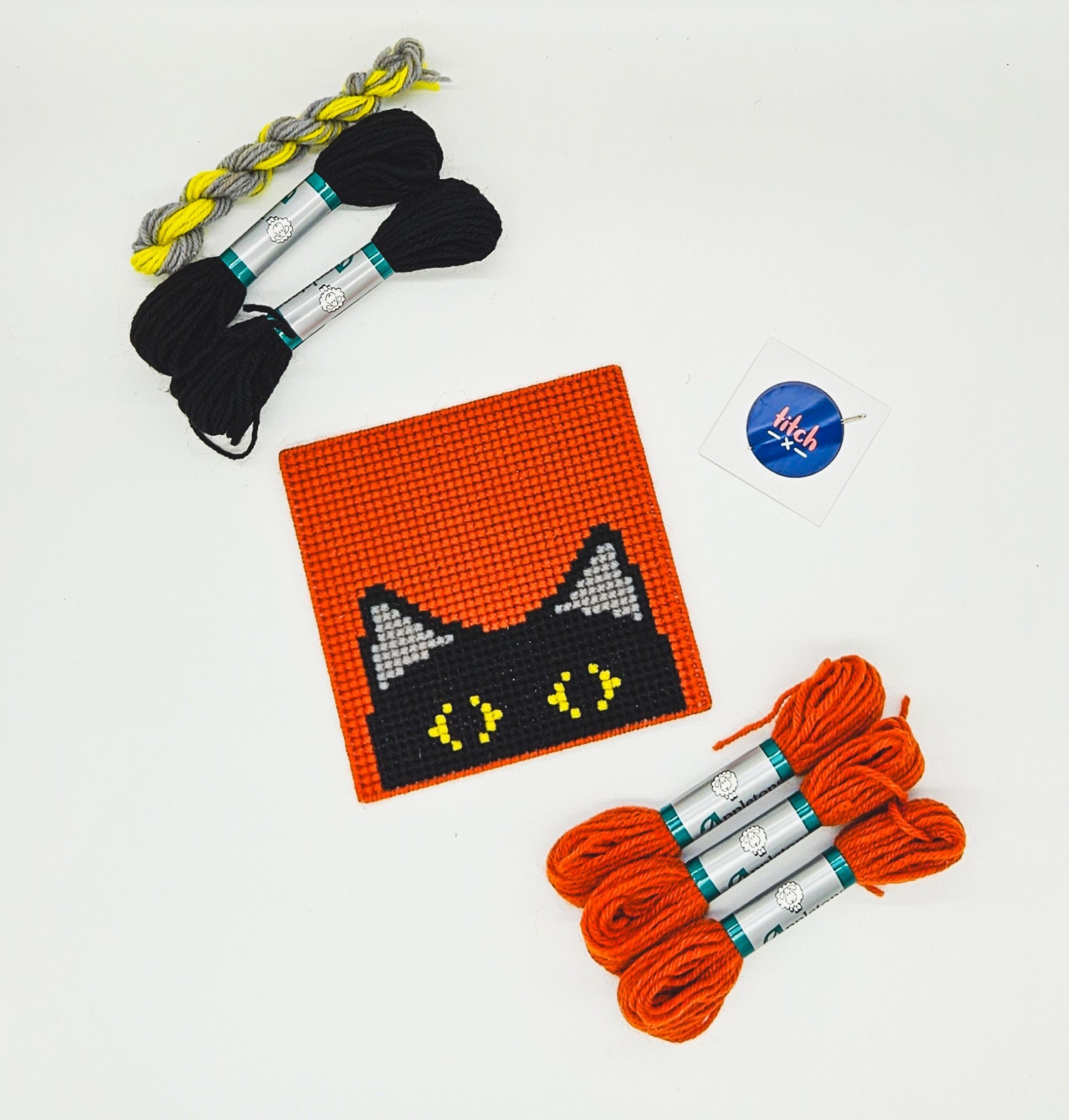 Peeking Kitty Chunky Cross Stitch Kit Rust - Etsy