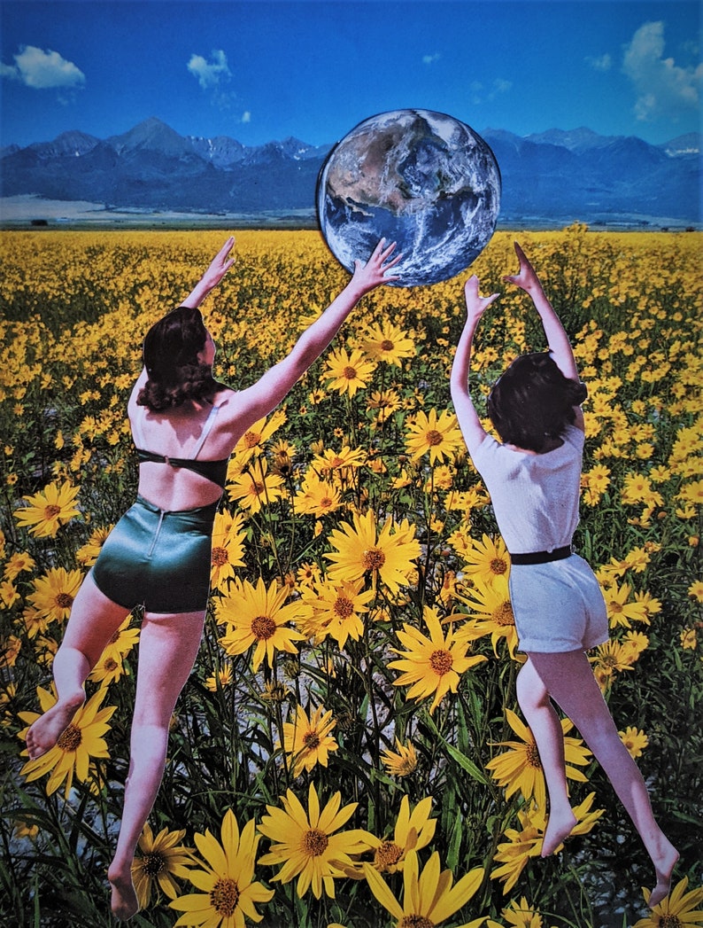 Slam Dunks- Collage Print, Abstract Wall Art- Handmade Surreal A4 Print ...