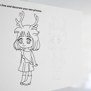 Draw Your Own Princess, Trace the Line and Decorate, Coloring Book Pdf ...