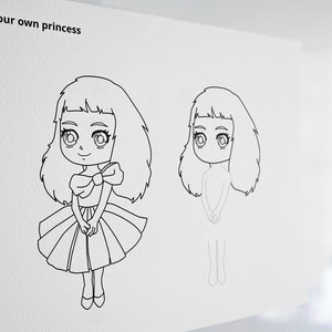 Draw Your Own Princess, Trace the Line and Decorate, Coloring Book Pdf ...