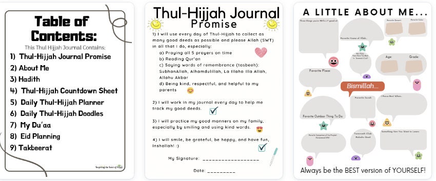 Thul-hijjah Journal | Dhul-hijjah Journal | Printable Dhul-hijjah ...