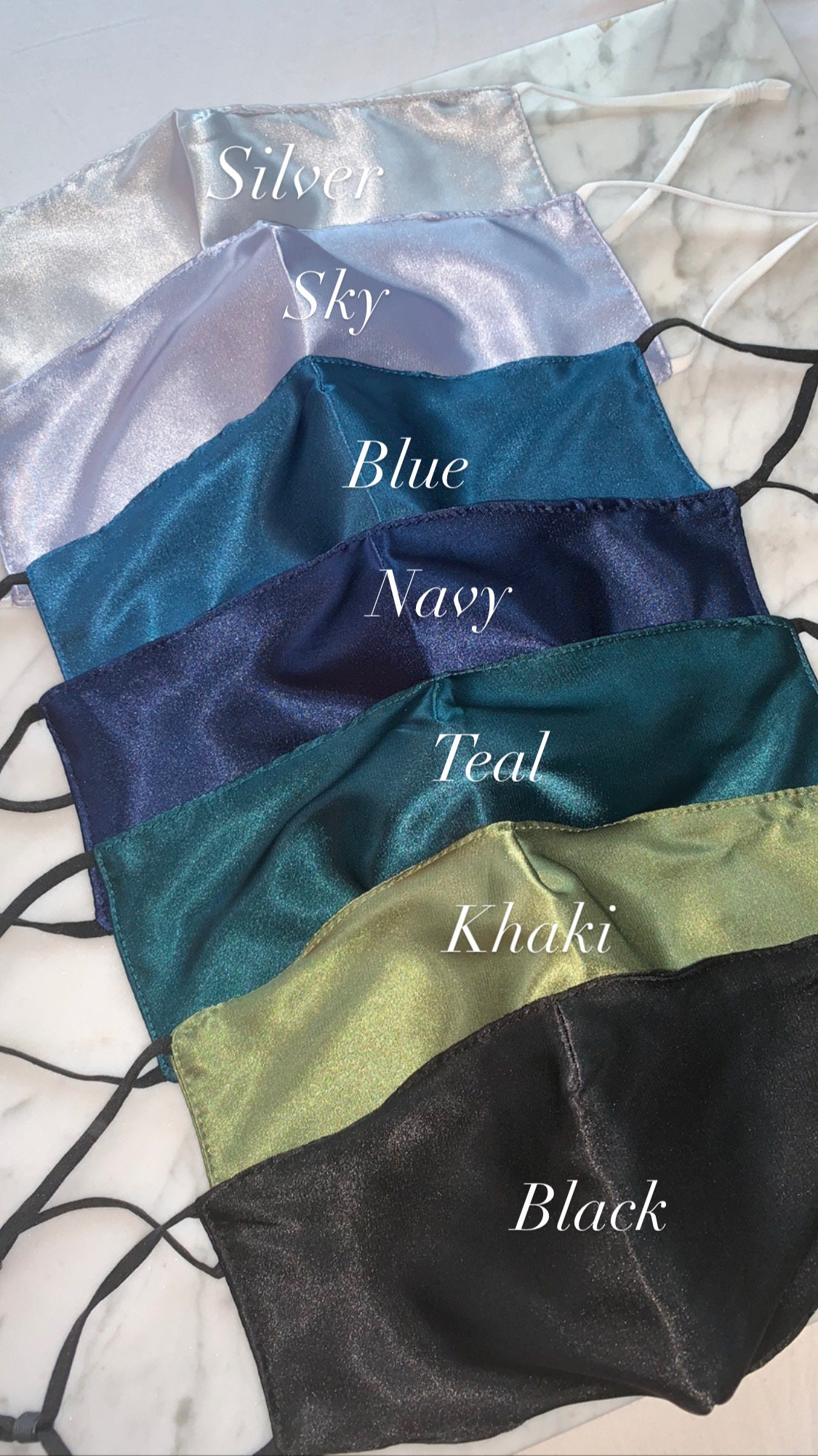 Silk Satin Face Mask / Anti Acne / Adjustable / Washable / - Etsy