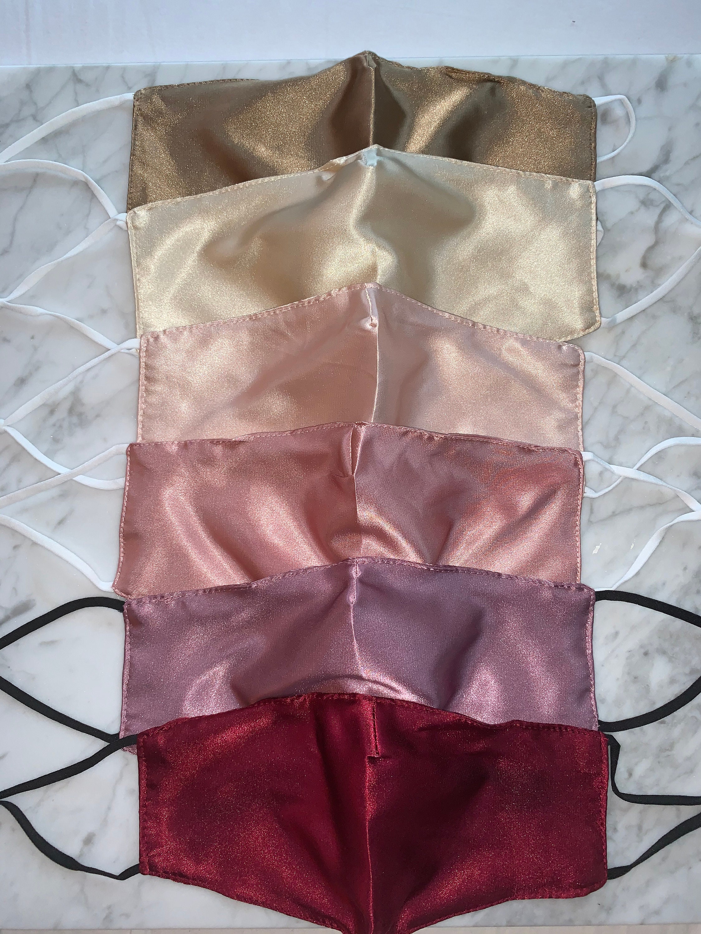 Silk Satin Face Mask / Anti Acne / Adjustable / Washable / - Etsy