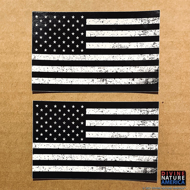 Black and White American Flag Stickers | Distressed American Flag ...