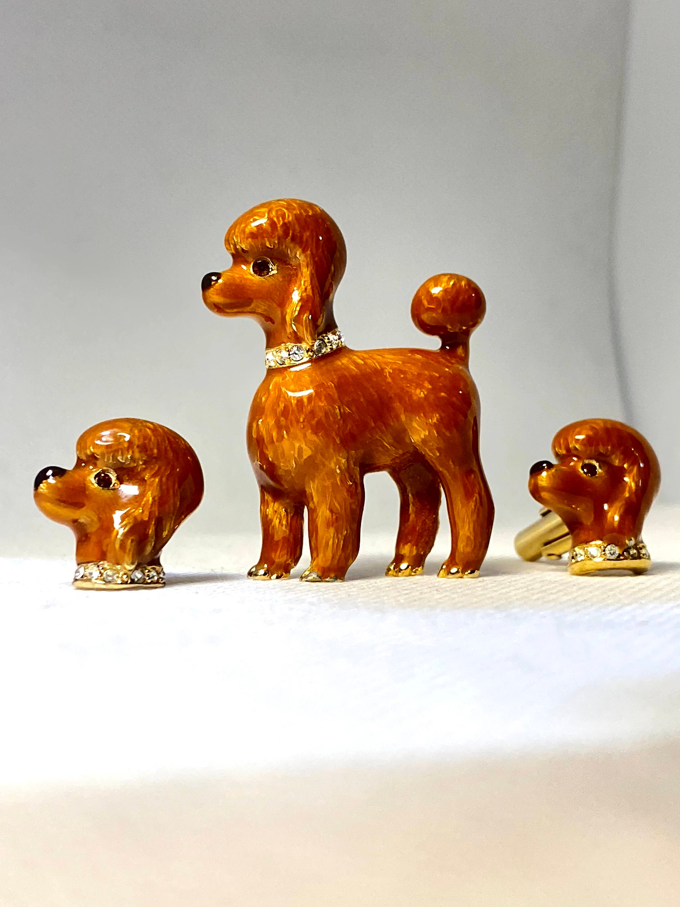 Rare Vintage E. Pearl, Edward Pearl, Dog Pin / Brooch and Cufflinks Set ...