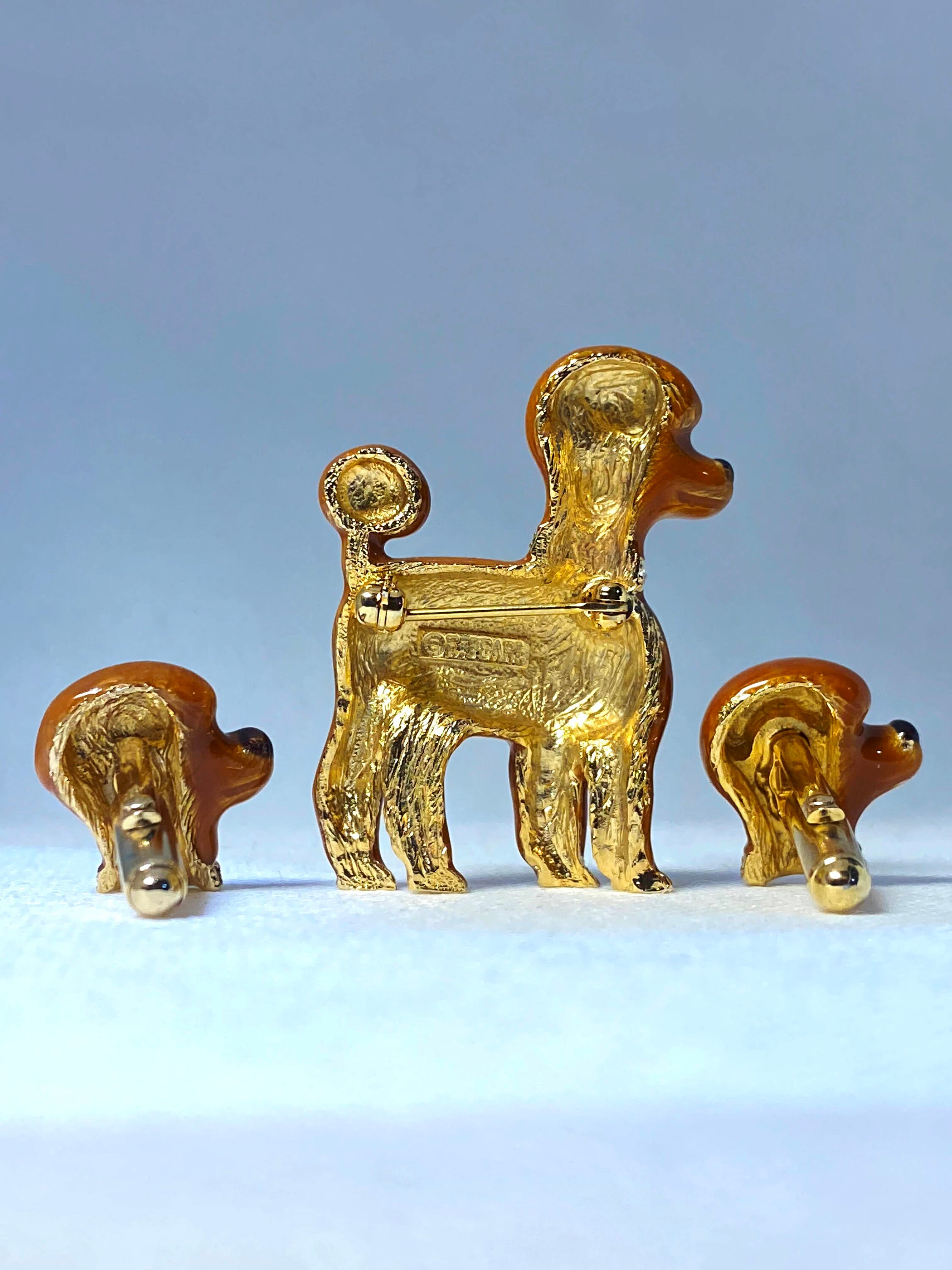 Rare Vintage E. Pearl, Edward Pearl, Dog Pin / Brooch and Cufflinks Set ...