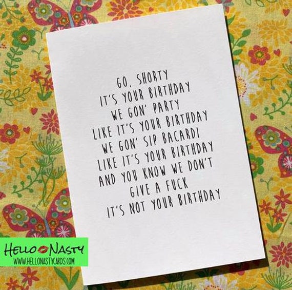Go Shorty it's yo Birthday... Birthday Card Greeting | Etsy