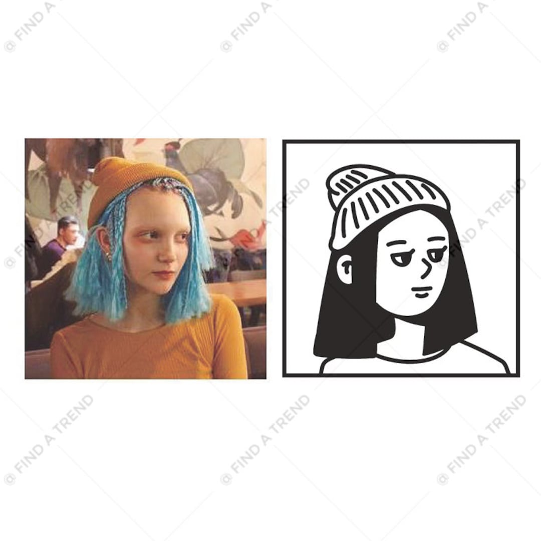 Social Network Profile Photo | Line Sketch Drawing Illustration ...