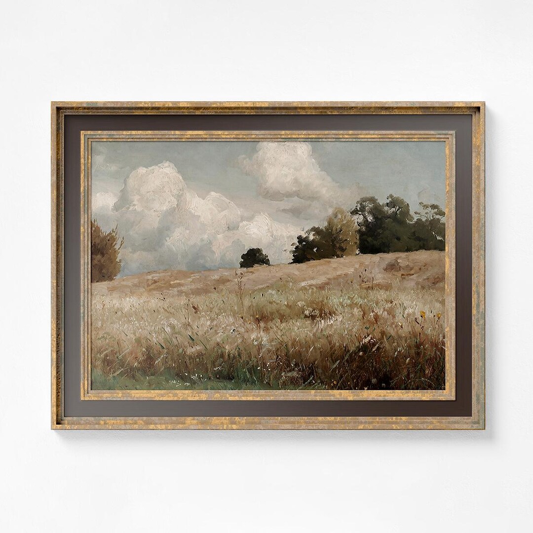 Vintage Landscape Wall Art Set Neutral Nature Painting Farmhouse Home ...