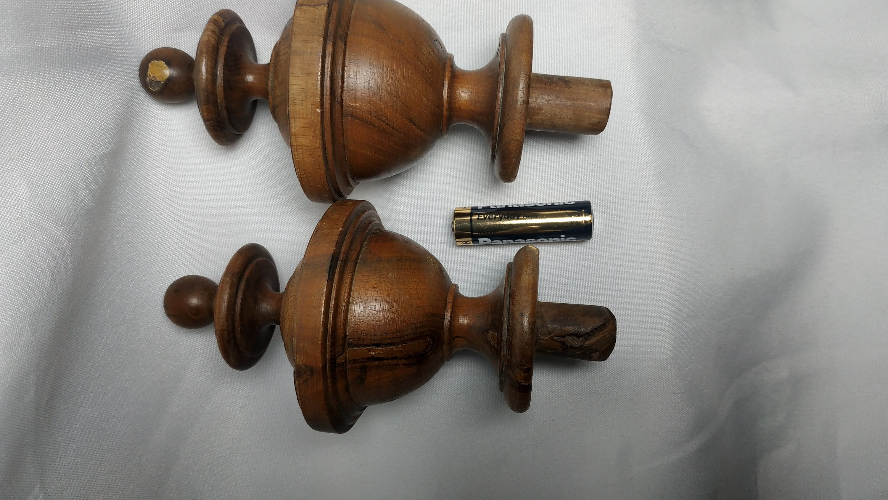 Antique Carved Wood Finials Toppers for Furniture Curtain Rods ...